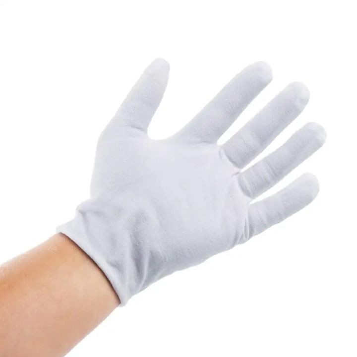 100% COTTON WHITE GLOVES Moisturising Eczema Butler Beauty Waiters ...