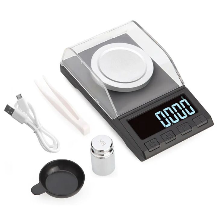 100g/50g/20g 0.001g Precision Scale For Jewelry Gold Herb Lab Weight Milligram Scale Electronic ...