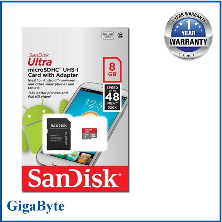 Sandisk Class-10 Ultra microSD UHS-I 8GB 16GB 32GB 64GB 128GB Memory ...