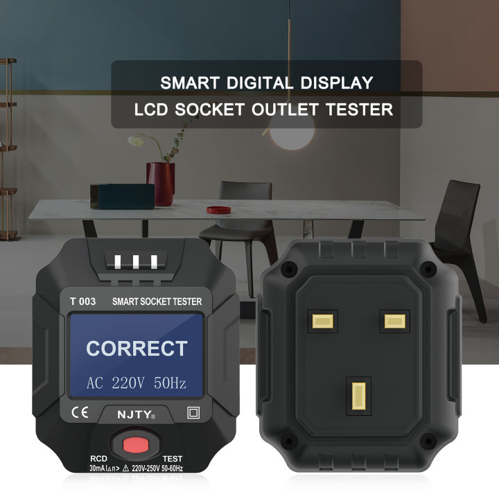 KOGEEK NJTY 220~250V UK Plug Socket Outlet Tester Smart Socket Tester ...
