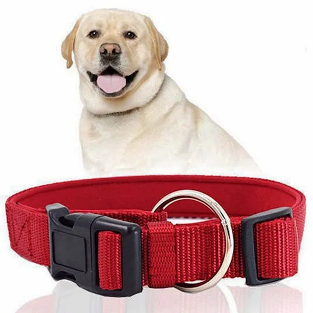 Medium Large Adjustable Soft Nylon Dog Collar Clip Clasp Necklace Pet ...
