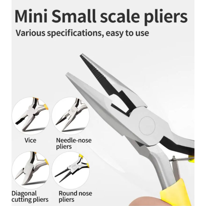 Mini Pliers Set - 5 Inch, 4 Piece Collection for Small Jobs and Fine ...
