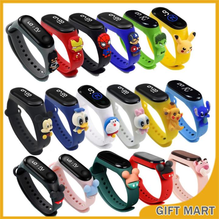 Kids LED Band Watch Spider Men Baby Doll Children Small Digital Water ...