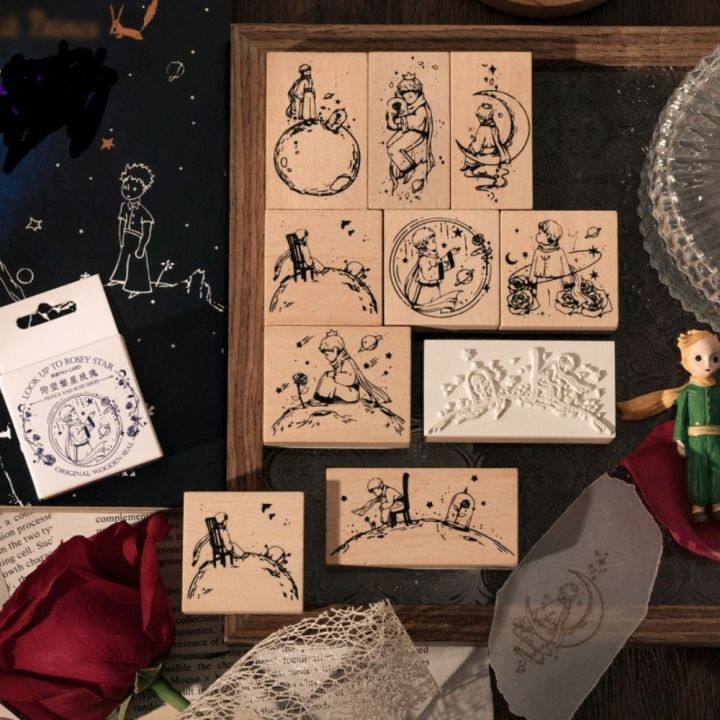 New Prince and Rose Series Wood Stamps Handmade DIY Rubber Stamp ...