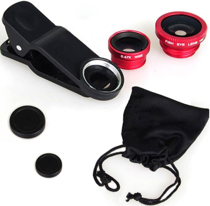 Mobile Phone Camera Lens Fish Eye Macro Wide Angle Universal 3 In 1 ...
