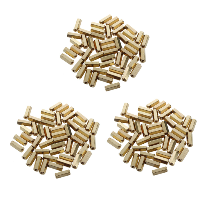 12mm Long Metal Hexagonal M3 Female Thread PCB Standoff Spacers 150 Pcs ...