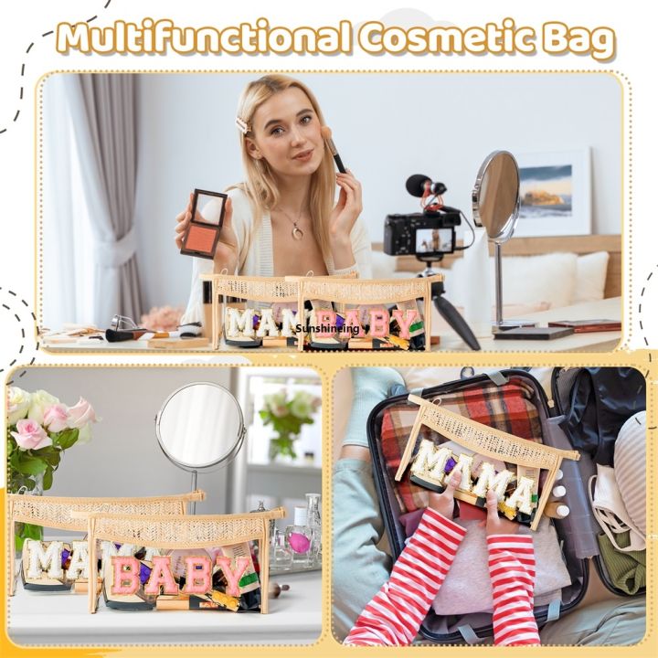 Business Toilet Bag for Everyday Use in PVC 3 Character Braid Cosmetic ...