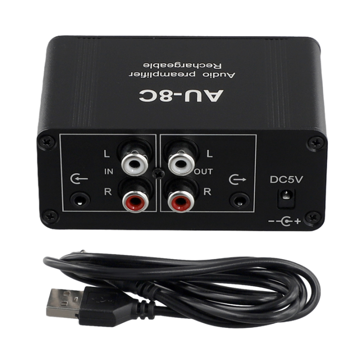 AU-8C Rechargeable NE5532 Stereo Audio Preamplifier Amp Headphone ...