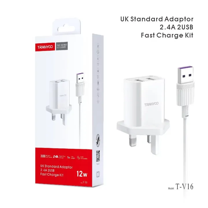 Adaptor With Two USB Ports Micro USB Cable For Fast Charging And Data ...