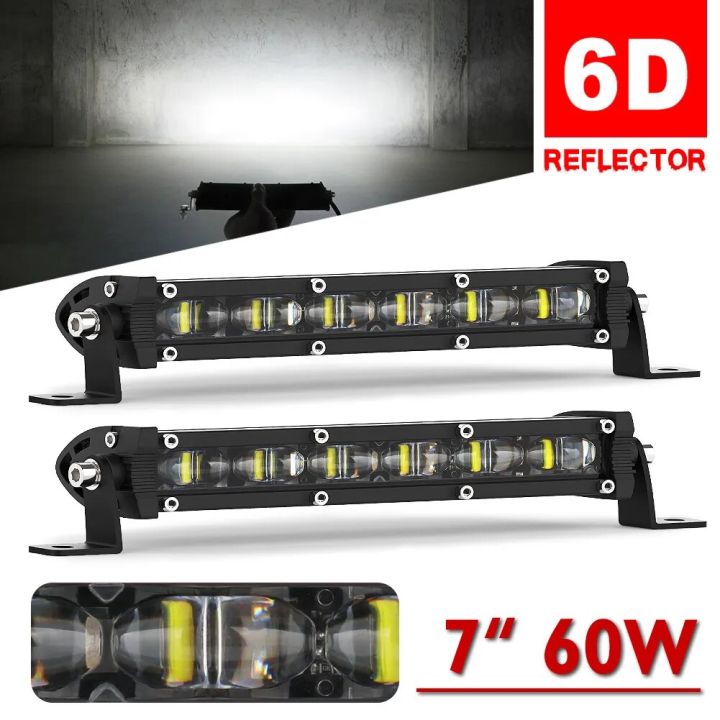 NAOEVO 7 6D Slim LED Light Bar / Work Light 12V 24V Driving Fog DRL ...