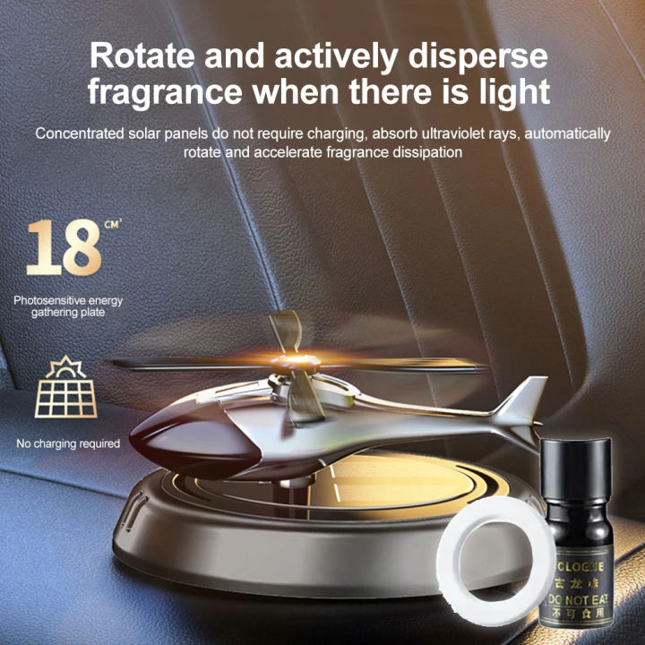 Solar Car Air Freshener Center Console Car Perfume Helicopter Decoration Interior Decoration ...