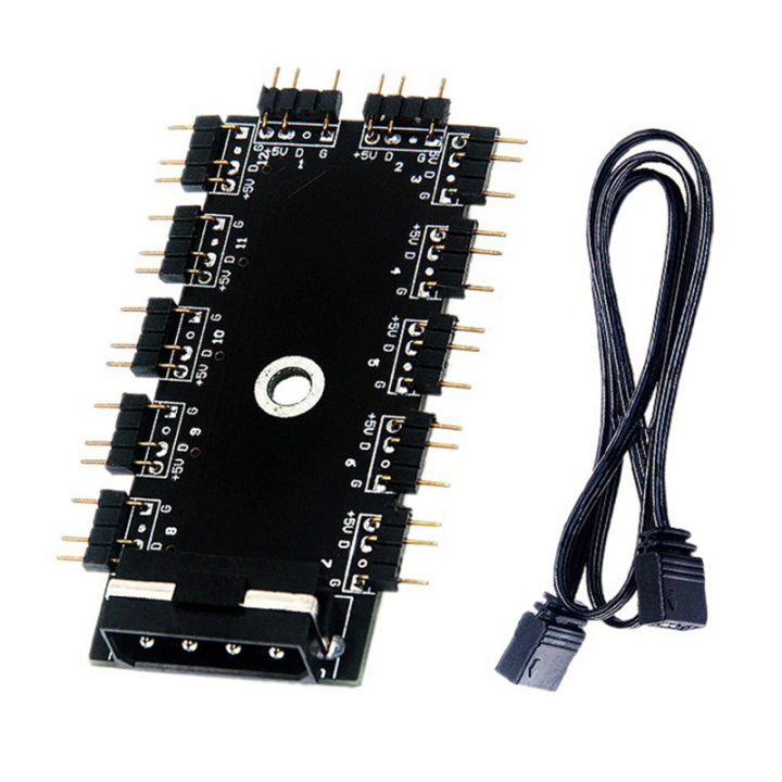 Motherboard 1 to 11 5V 3 Pin PWM Cooler Fan HUB Splitter Extension ...