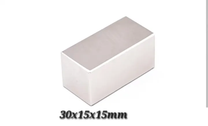 N52 Grade Permanent Neodymium Magnet Nickel Coated 30x15x15mm / 1pc ...