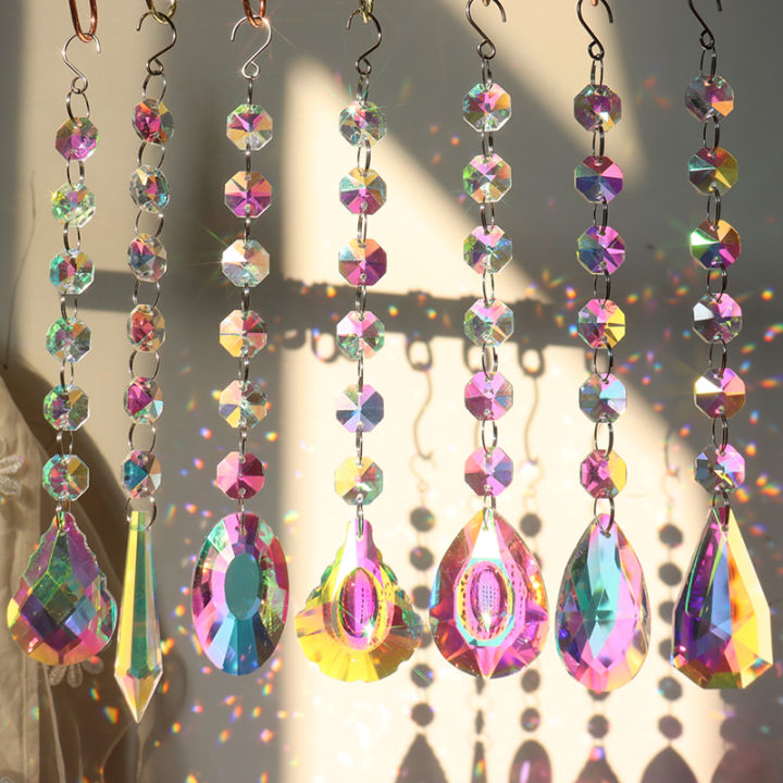 Prism Suncatcher Hanging Window Crystals Rainbow Light Catcher Garden ...