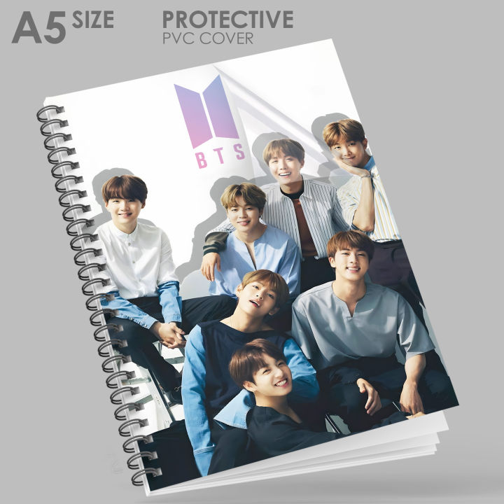 BTS Spiral Notebook A5 – Formal BTS Look with Lilac Logo | 100 Pages ...