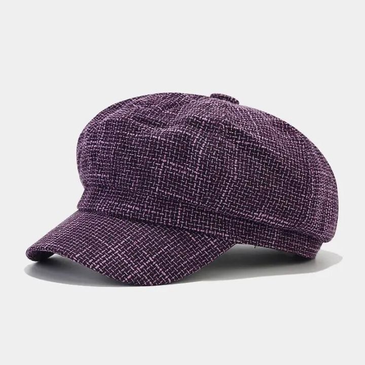 Acrylic Solid Octagonal Cap Beret Newsboy Cap Hat For Men and Women 04 ...