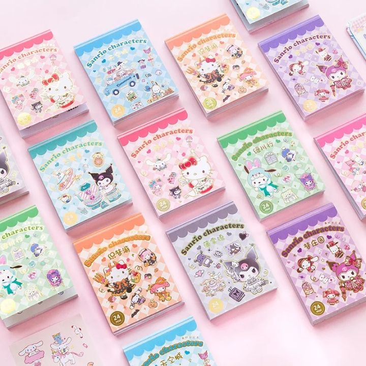 24Sheets Sanrio Stickers Book Hello Kitty Cinnamoroll Kuromi Kids Mini ...
