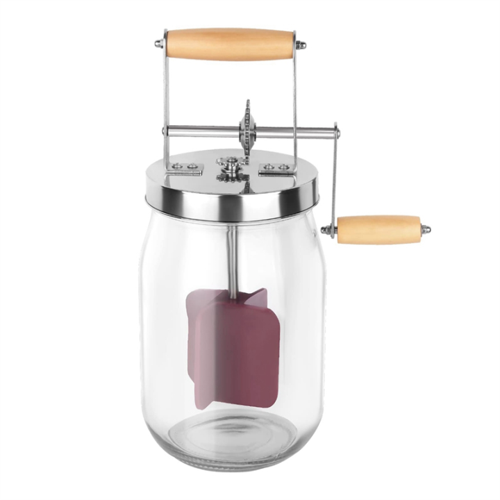 Manual Butter Churner Transparent 1.5 Liters Butter Churner Wooden ...