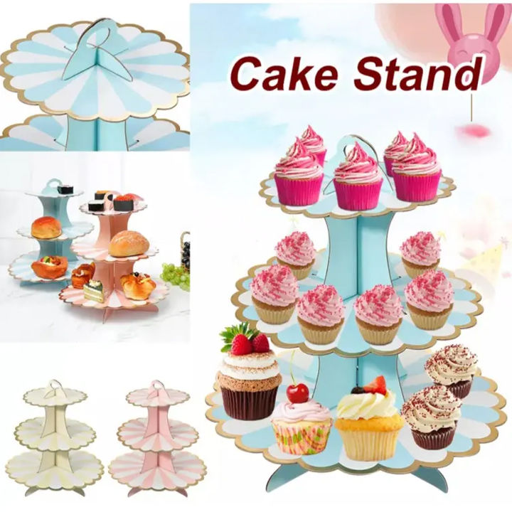 3 Tier Cardboard Cup Cake Stand Daraz Lk
