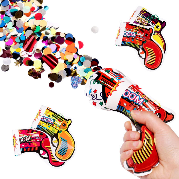 Fireworks Gun Handheld Confetti Poppers Easy Pop Self-Inflating ...