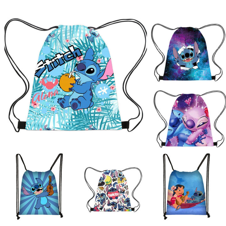 Disney Stitch Children Backpack Drawstring Bags Cartoon Mini Lilo ...