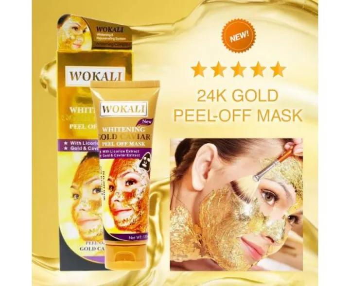 Wokali Whitening Gold Caviar Mask Face Peel Off Mask Pack 130ml | Daraz.lk