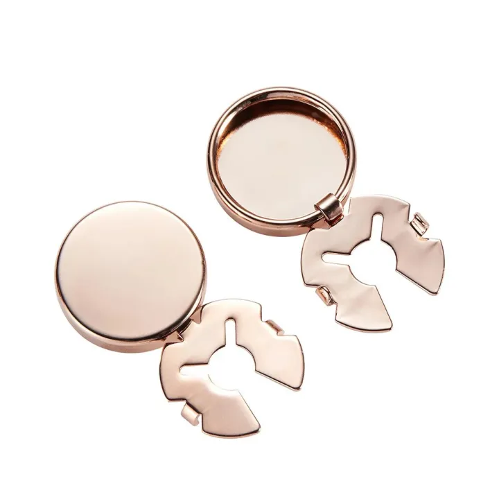 Elegant Metal Round Men's Cufflinks Clip for Shirt Cuff Button Cover ...