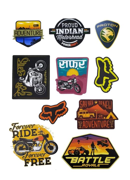 Automopix Bike Stickers Adventure Bike Decals Tool Box Helmet Stickers ...