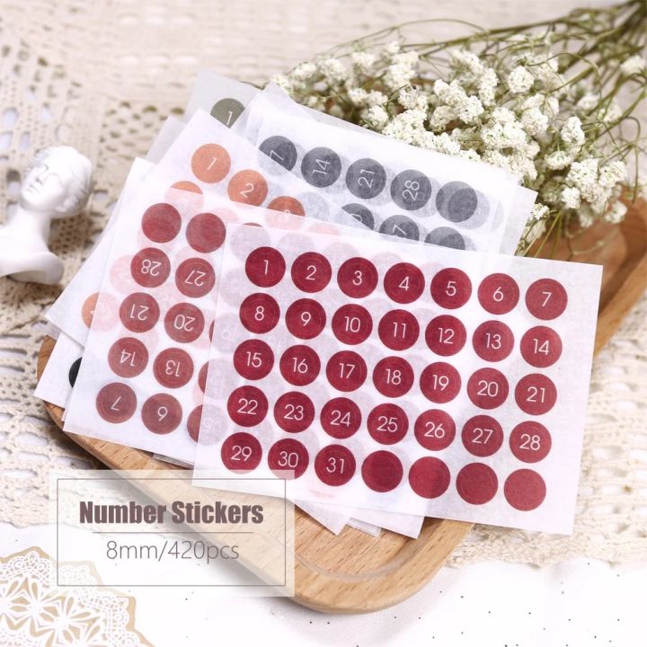 MyPretties Round Label Dot Stickers Number Planner Stickers Weekly ...
