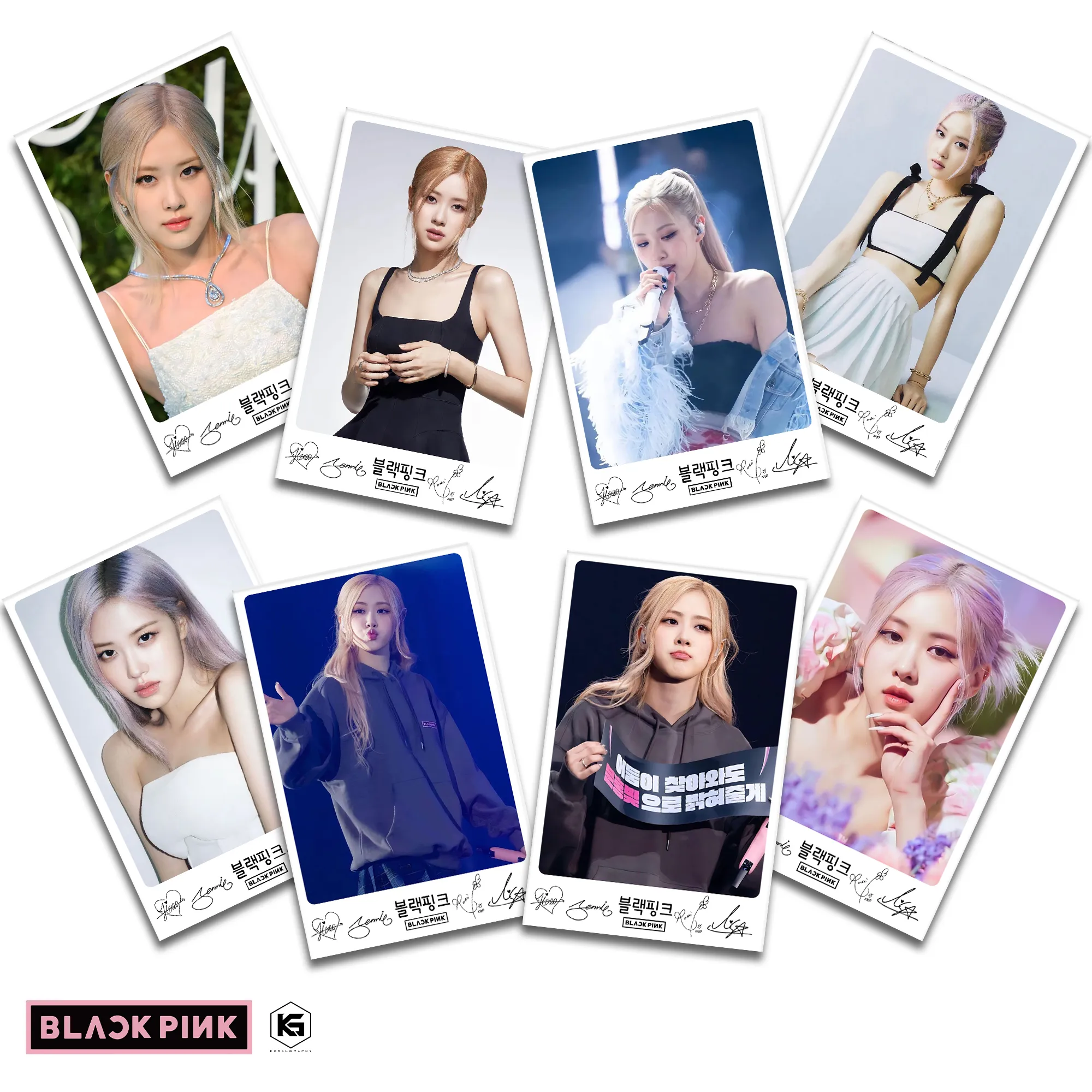 KPOP BLACKPINK Rosé Limited Edition Glossy LOMO Cards with Signatures ...