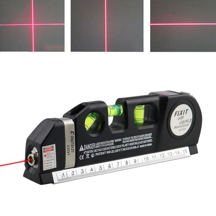 Laser Level Horizon Vertical Measure 8FT Aligner Standard and Metric Rulers Multipurpose Measure ...