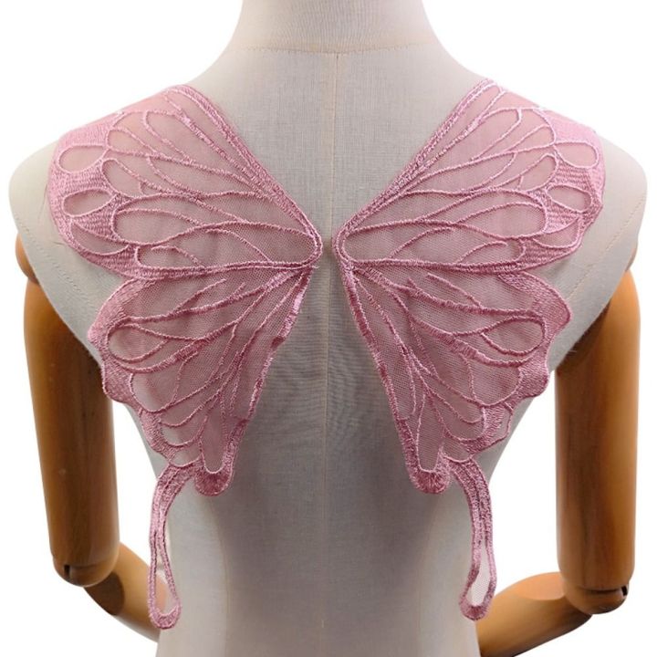 Multi-purpose Lace Fabric Butterfly Wings Appliques Organza Tulle Butterfly Wings Patch ...