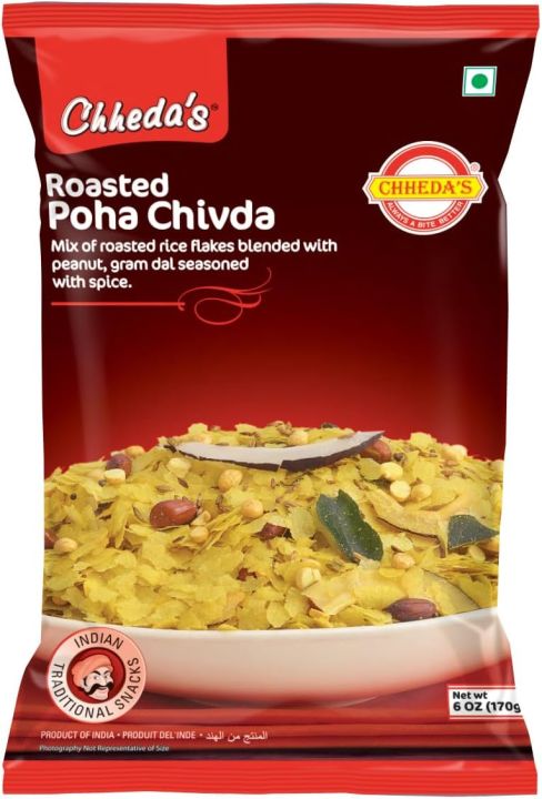 CHHEDA'S Roasted Poha Chivda, 170 gm | Authentic Indian Namkeen ...