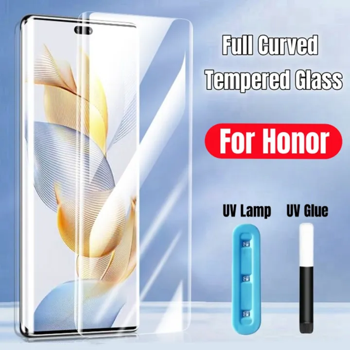 New specials UV Full Glue Liquid Tempered Glass For Honor X9a X9b X9c High Quality 3D Curved ...