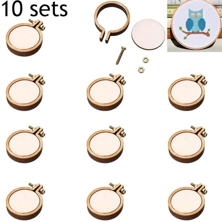 10 s/set Wooden Mini Embroidery Hoop Ring Cross Stitch Frame DIY ...