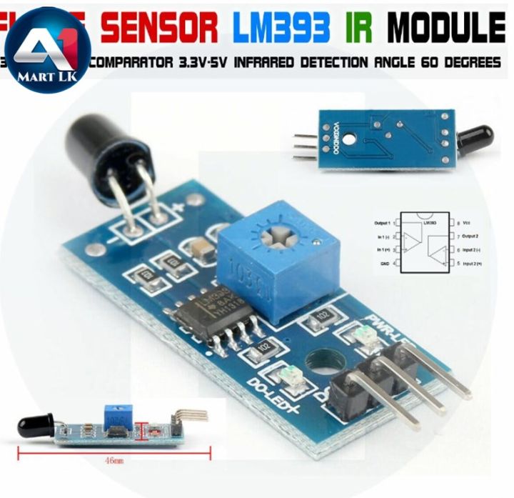 LM393 Flame Detection Sensor IR Infrared Receiver Control Module for ...