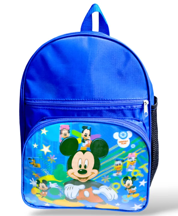 Mickey Mouse Kids School Backpack for Grade 3, 4 & 5 Boys Blue Color ...