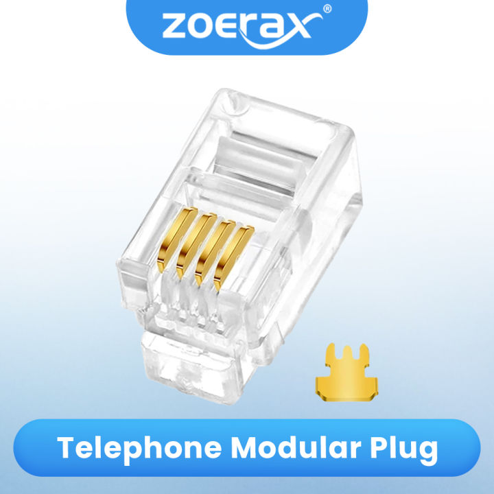 ZoeRax Telephone Modular Plug RJ11 4P4C/6P4C/6P6C Connector for Phone ...