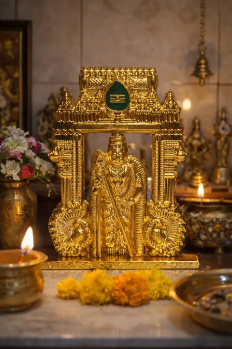 Golden Lord murugan Car Dashboard Idol | Hindu God murugan Statue for ...