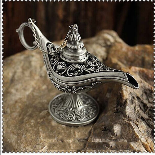 Home Decoration Vintage Style Fairy Tale Aladdin Magic Lamp Hollow Tea ...