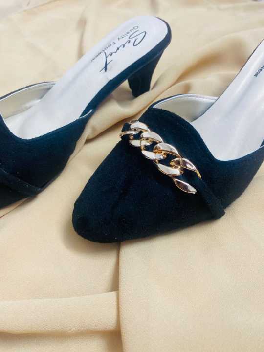 Ladies Half Shoe Heel Elegant Women's Footwear Fashionable And Stylish ...