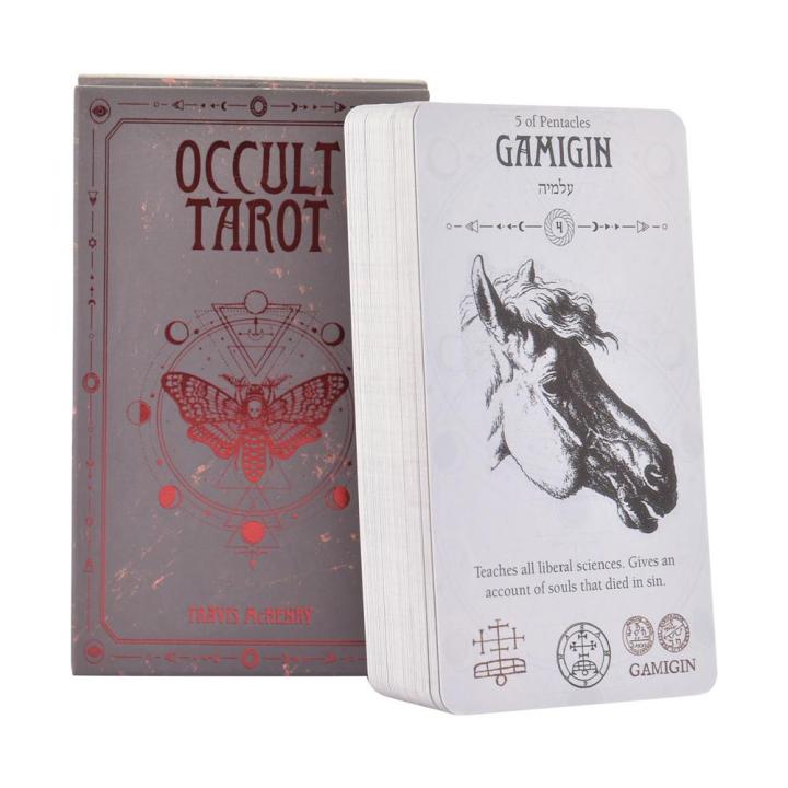【LuxeGlow】78PCS Occult Tarot Cards English Version Tarot Deck Table ...