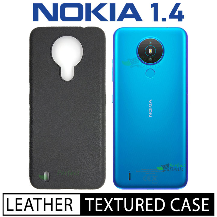 Mongo Nokia 1.4 Leather Textured Slim TPU Back Rubber Cover Leather ...