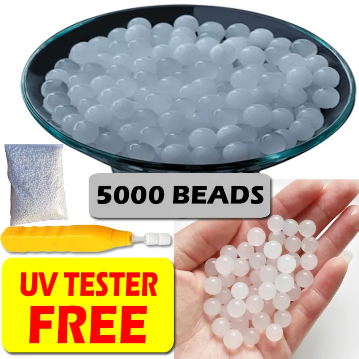 White Colour Crystal Soil Water Beads 5000 Pcs with Free UV Radiation ...