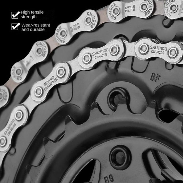 Links Bike Chain 8/9/10/11/12 Speed Bicycle Chains with Buckle High Carbon Steel Variable Speed ...