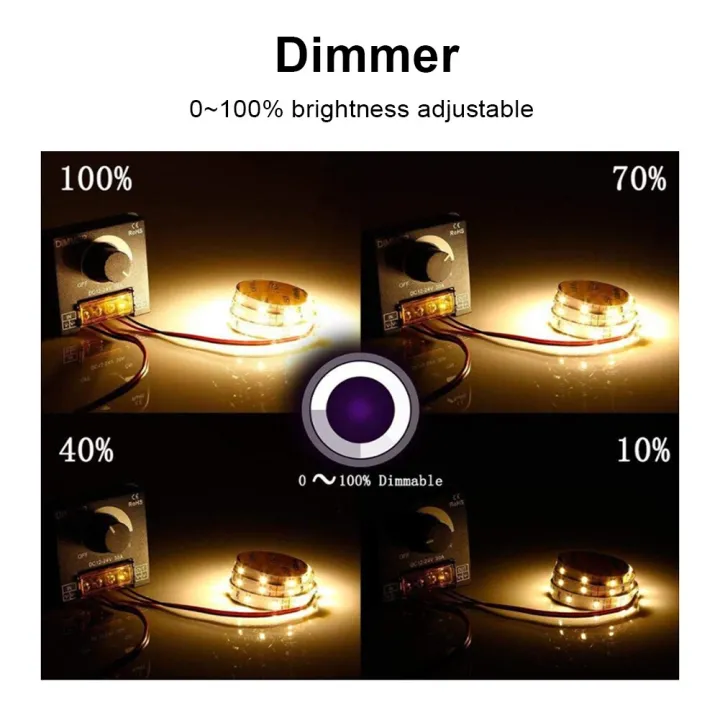 DC 12V-24V LED Dimmer Switch 30A Voltage Regulator Adjustable ...