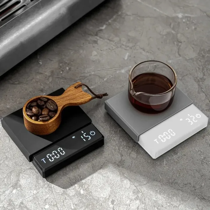 Tiny Espresso Coffee Kitchen Scale Mini Smart Timer USB 2kg/0.1g g/oz ...