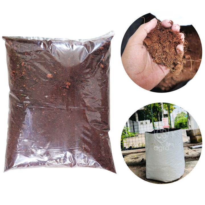 Coco Peat Potting Mix Treated with free 16X16 UV Grow Bag කොහුබත් බදුන් ...