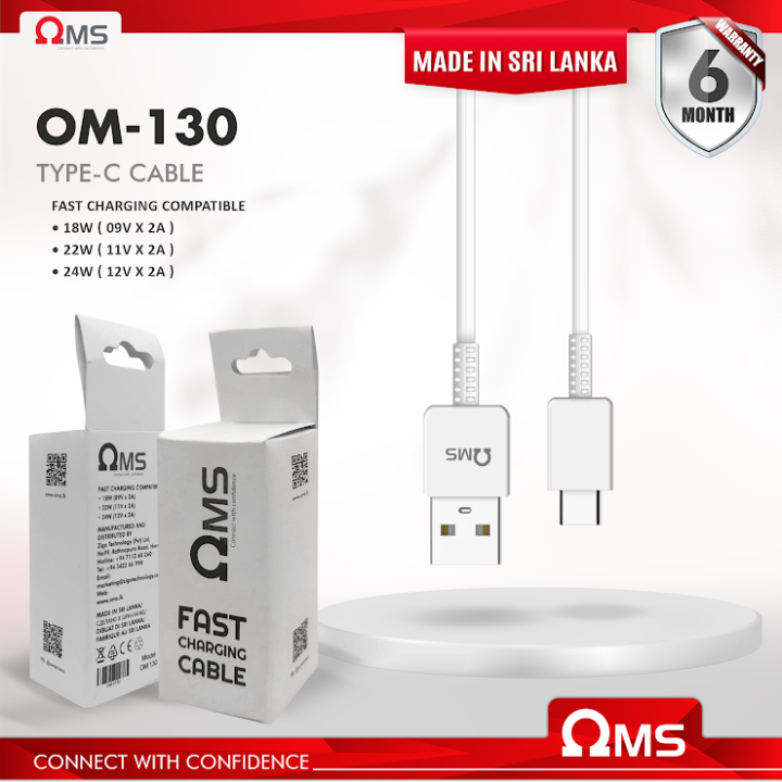 OMS Type-C Fast Charging USB Cable OM 130 | Daraz.lk