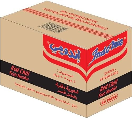 Indomie Red Chili Fried Noodles with Seasoning Powder and Sauce - 80g ...